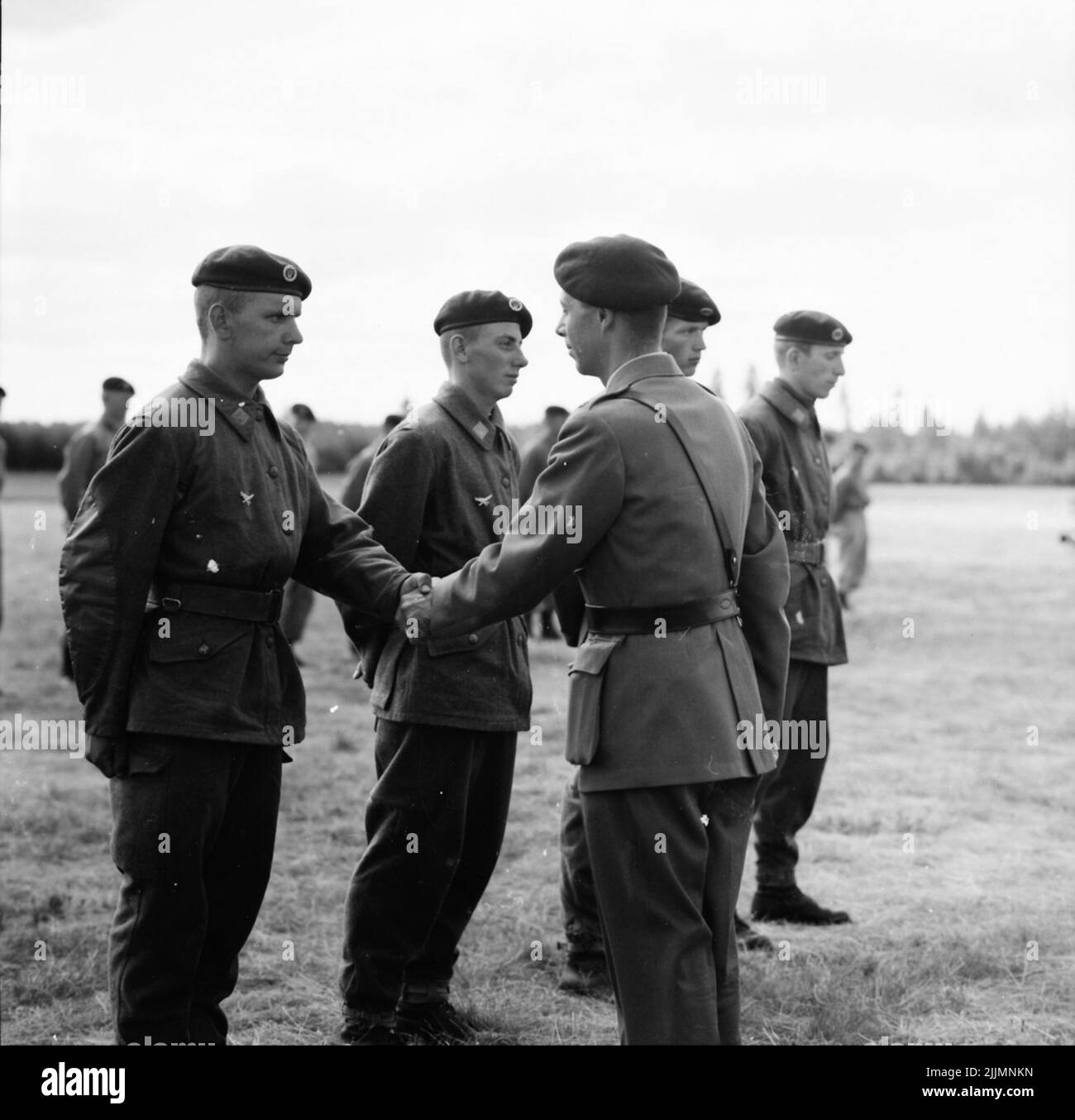 The paratroopers 'school in Karlsborg 1959. Hunters' Day Stock Photo ...