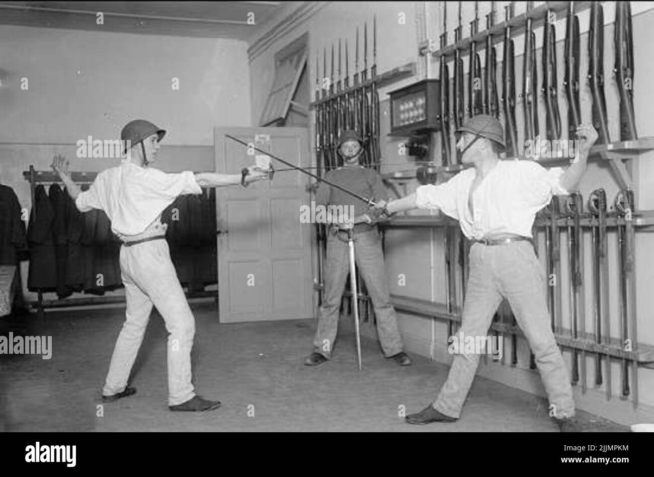 Saber fencing in the corridor. Note! That in the 1930s weapons were ...