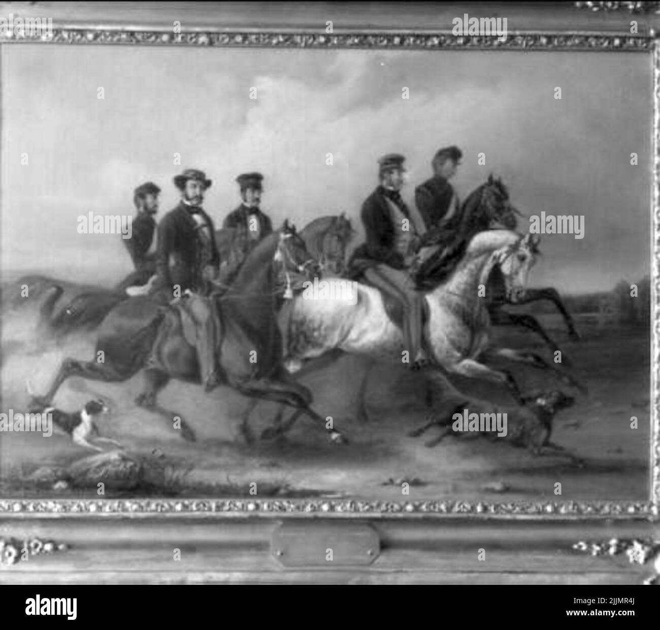 Oil painting by John Arsenius depicting K 3 - Officers Ryttm Lagerhielm ...