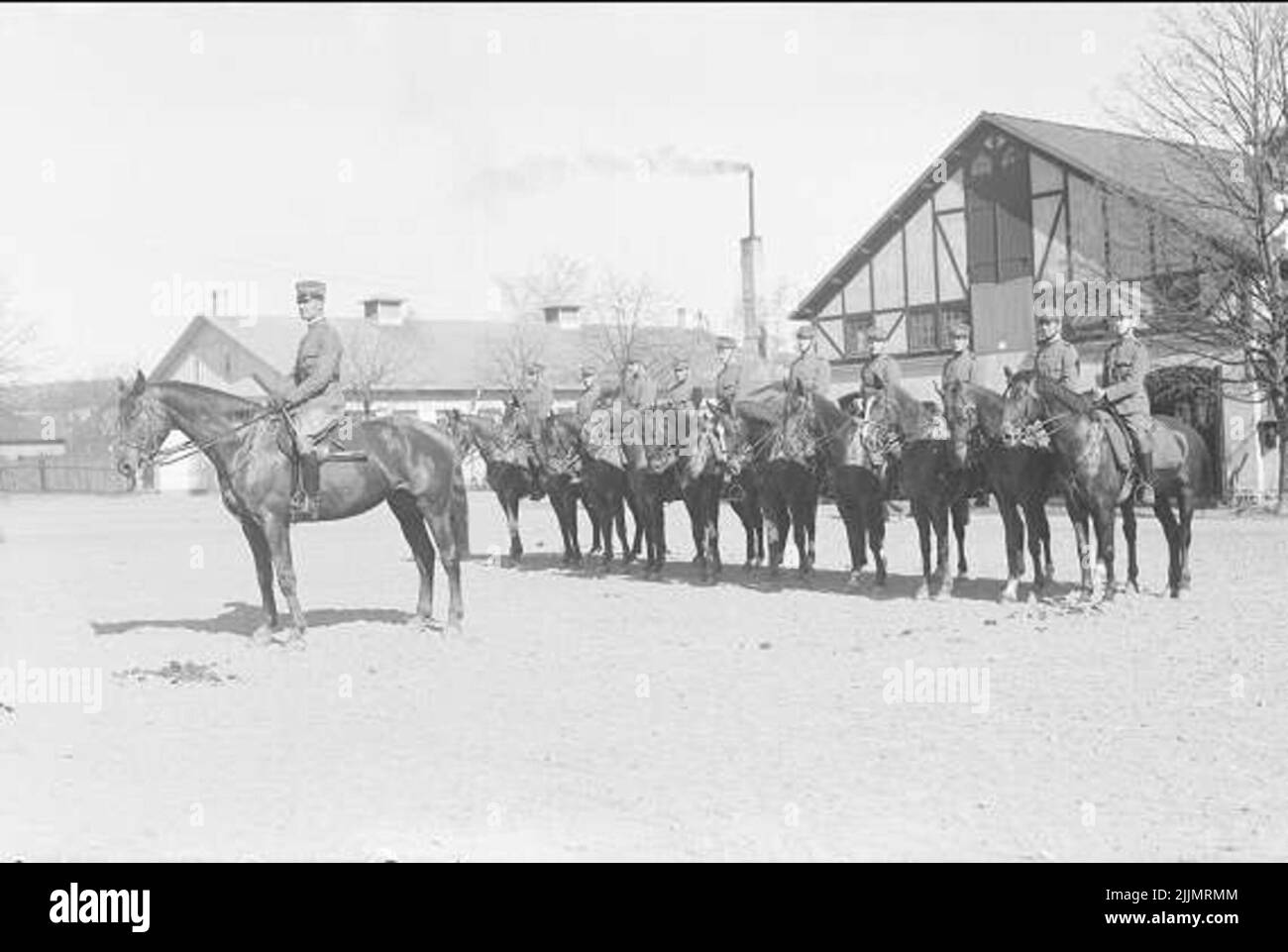 A department of the aspirant school lined up at Kaserngården Söder ...