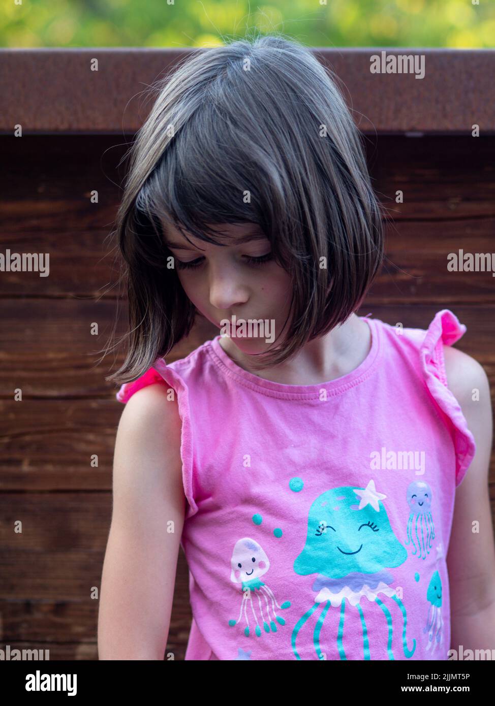 emotional child 6 years old little girl expression Stock Photo - Alamy
