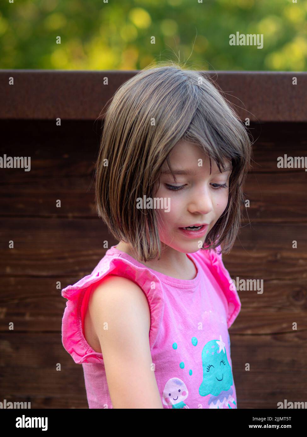 emotional child 6 years old little girl expression Stock Photo - Alamy