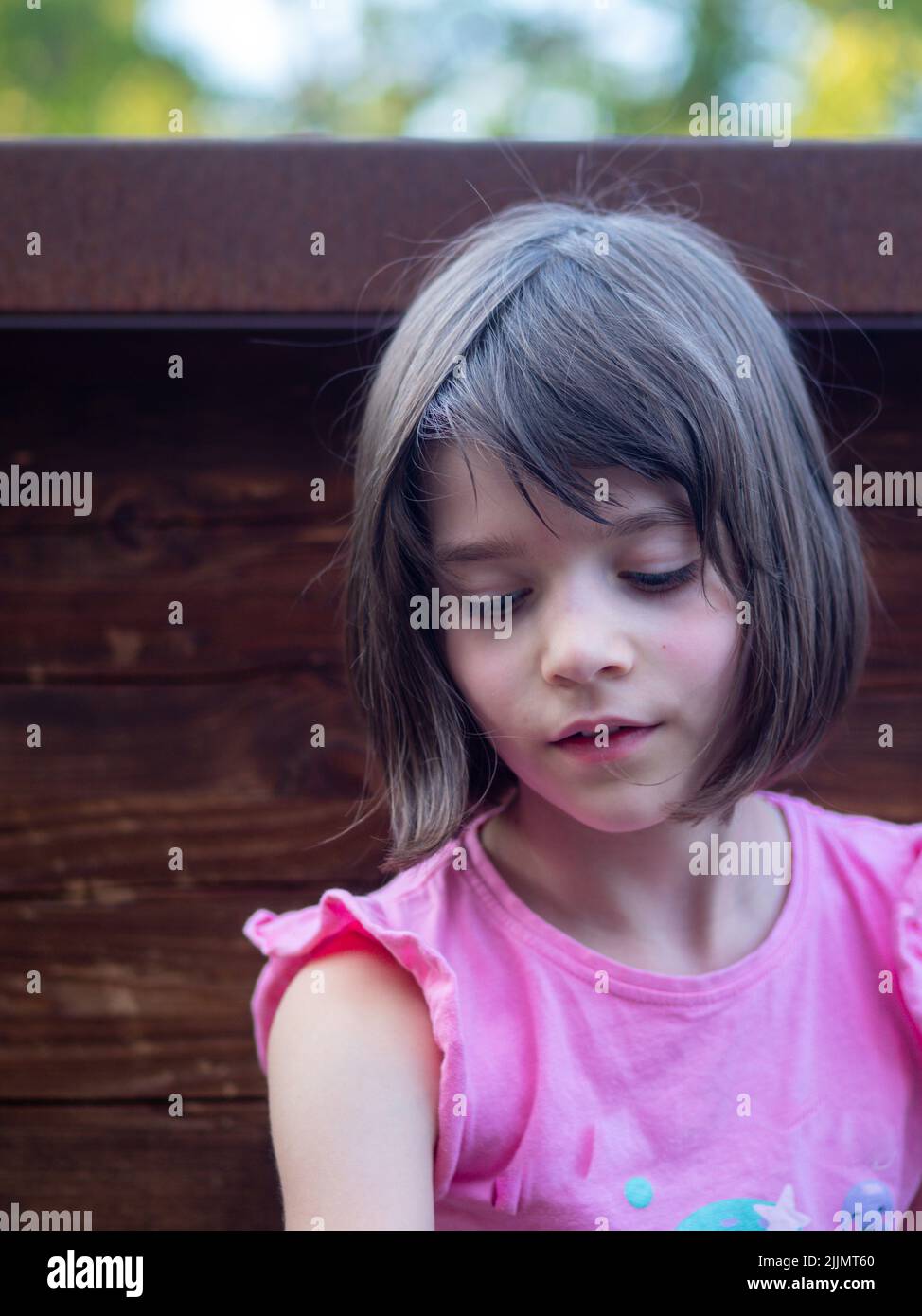 emotional child 6 years old little girl expression Stock Photo - Alamy