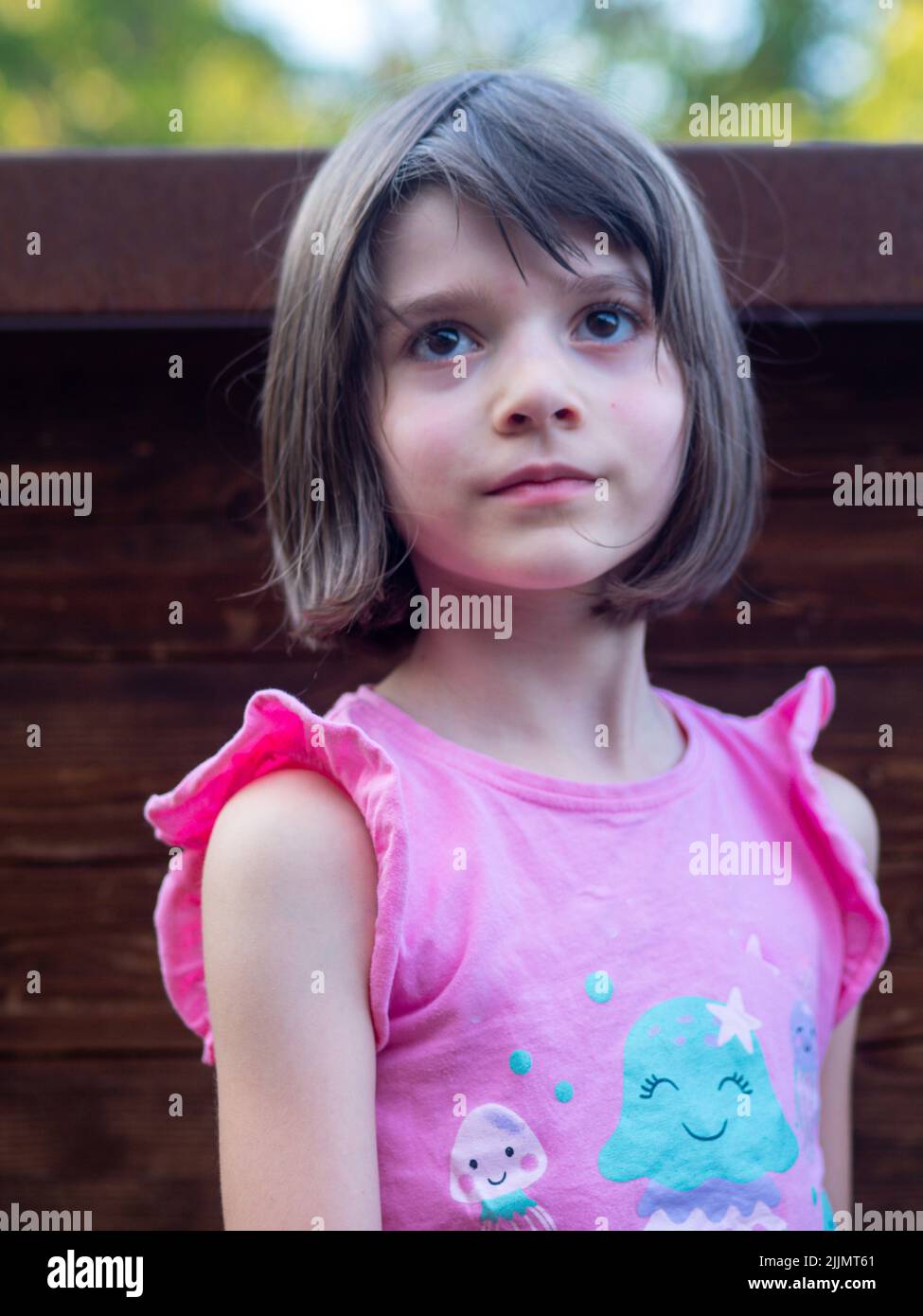 emotional child 6 years old little girl expression Stock Photo - Alamy