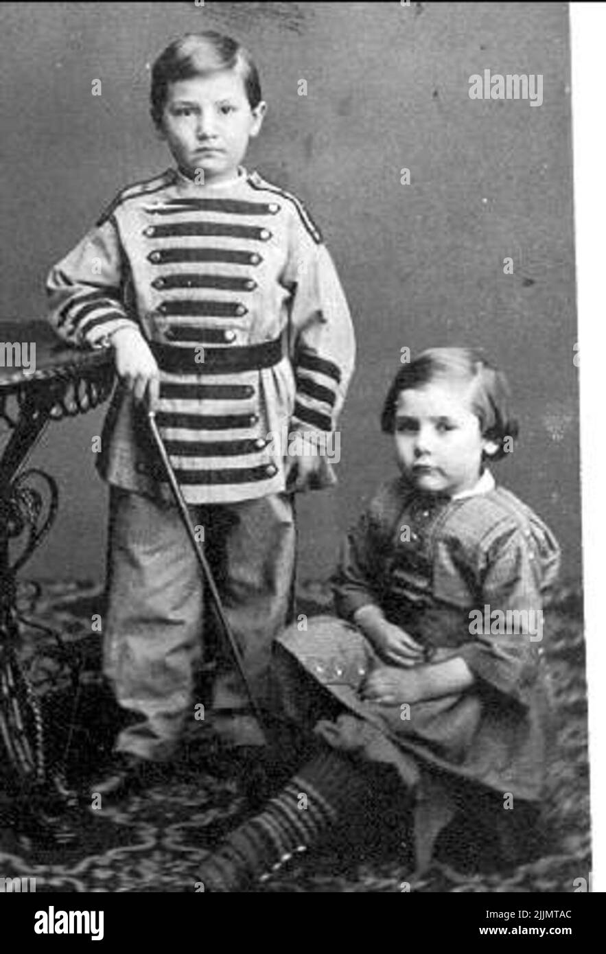 Portrait of Fredrik Arsenius 6 years and Sam Arsenius 7 years Stock ...
