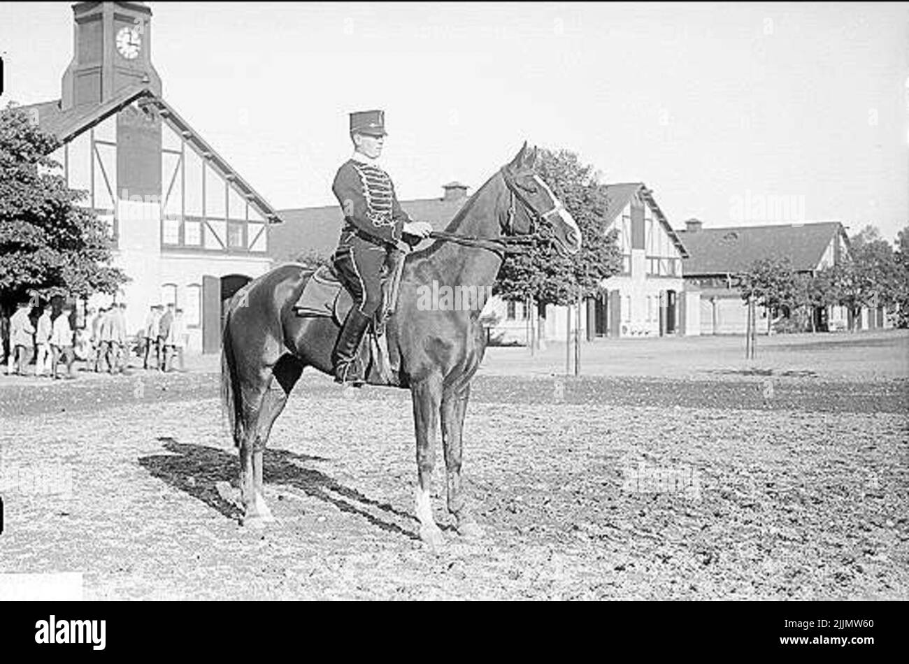 Livhusar in uniform m/1895 (m/ä) with assigned tribal horse at ...
