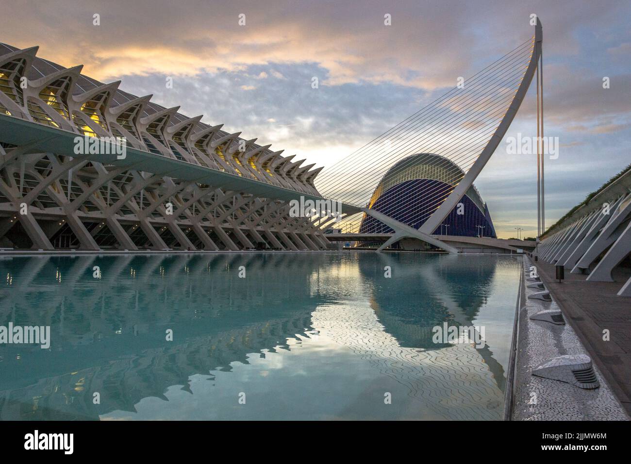Architectural detail of the City of Arts and Sciences, a cultural and ...