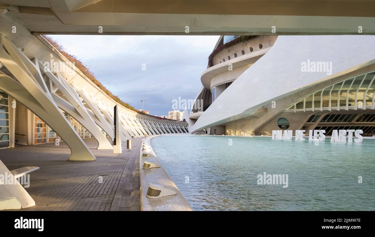 Architectural detail of the City of Arts and Sciences, a cultural and ...