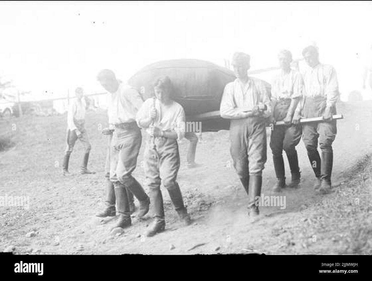 Made raft with a float bag Stock Photo - Alamy