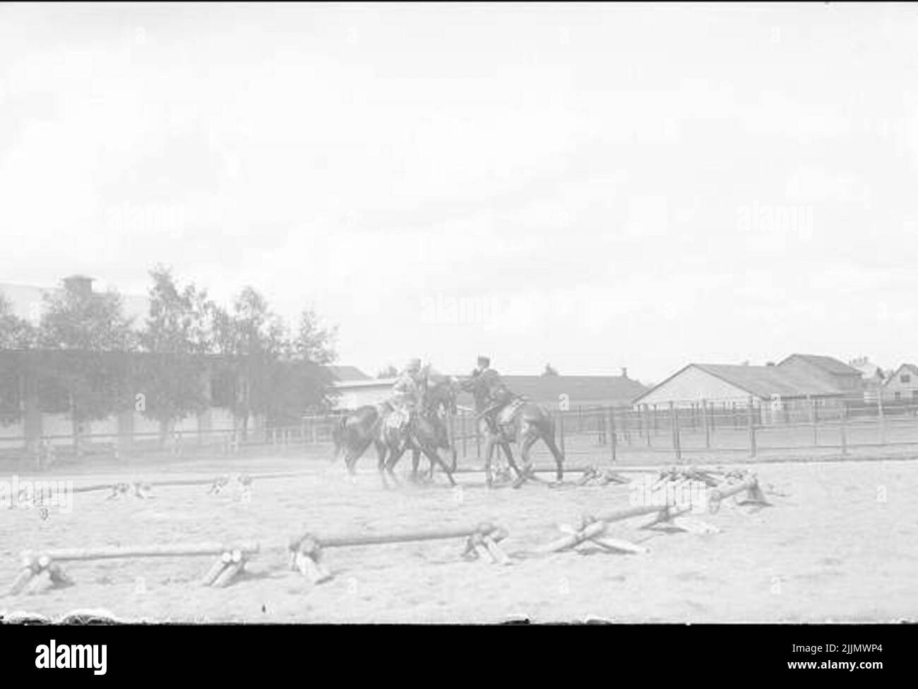 Individual competition in field Black and White Stock Photos & Images ...