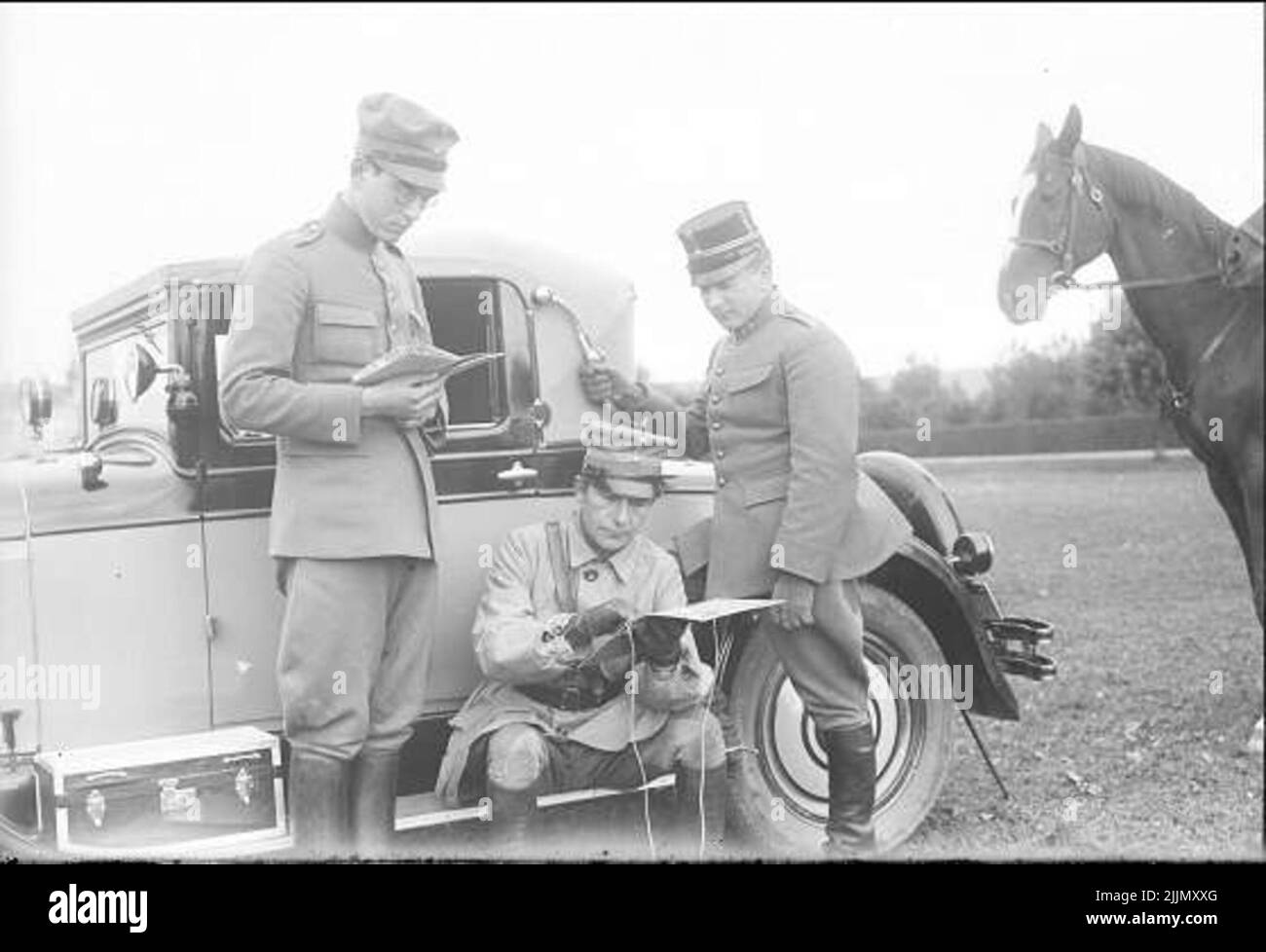 Prince Carl-Johan, Ryttm. Harry Hedenstierna and Löjtn. Sven von Essen ...