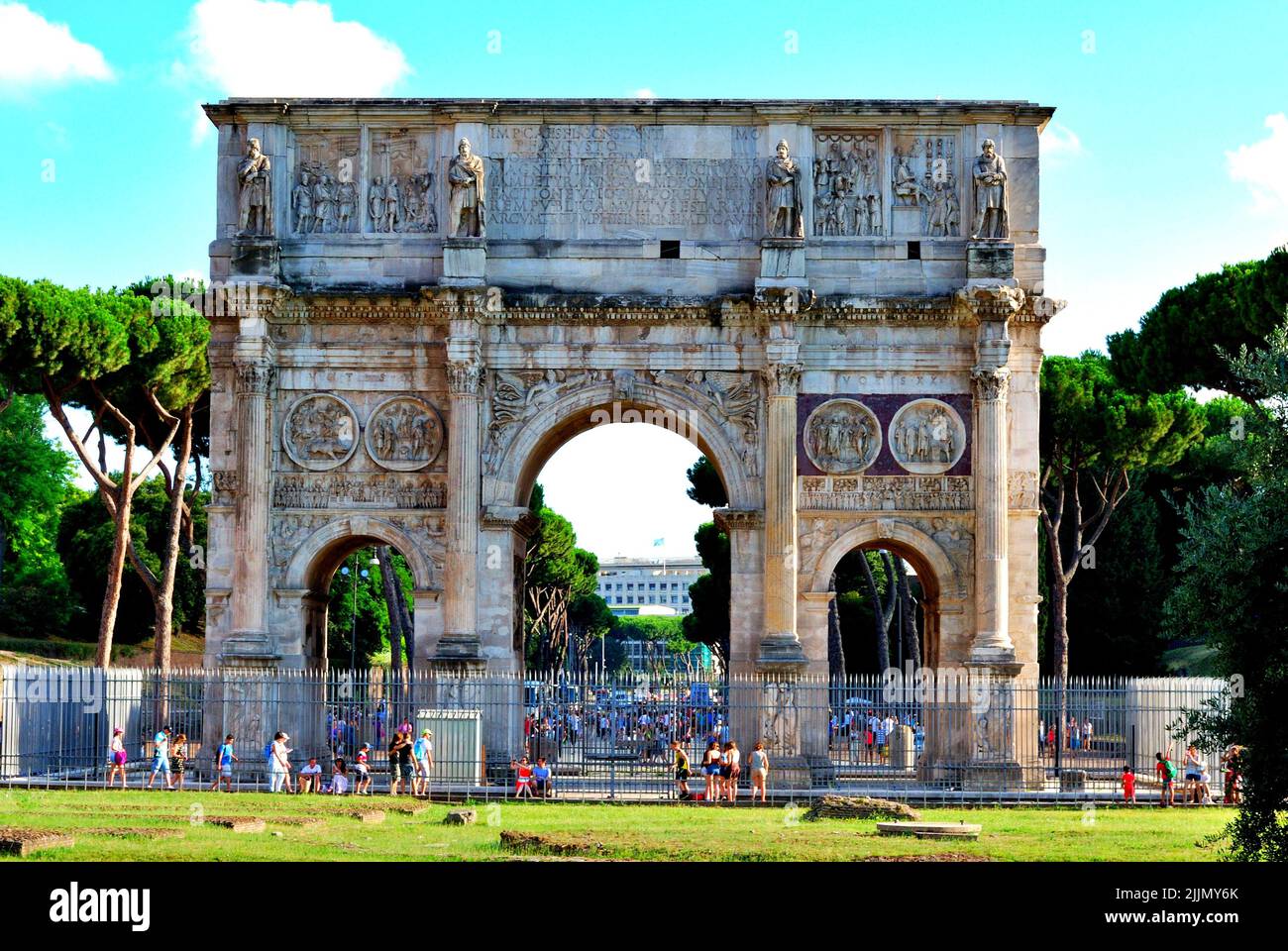 The Arch of Constantine a triumphal arch in Rome dedicated to the ...