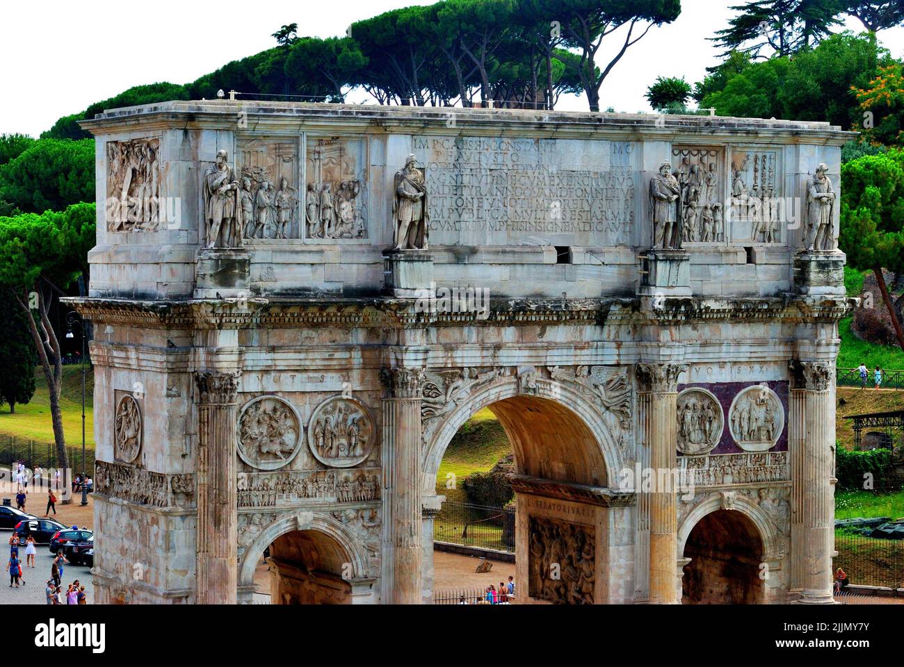 The Arch of Constantine a triumphal arch in Rome dedicated to the ...