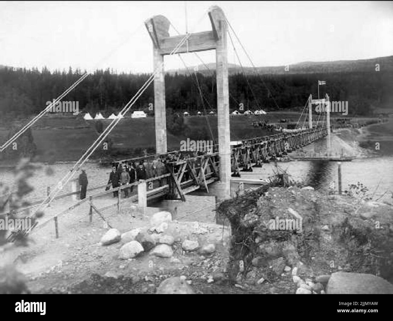 Göta Engineering Corps 1923. Bridge construction of permanent civilian ...