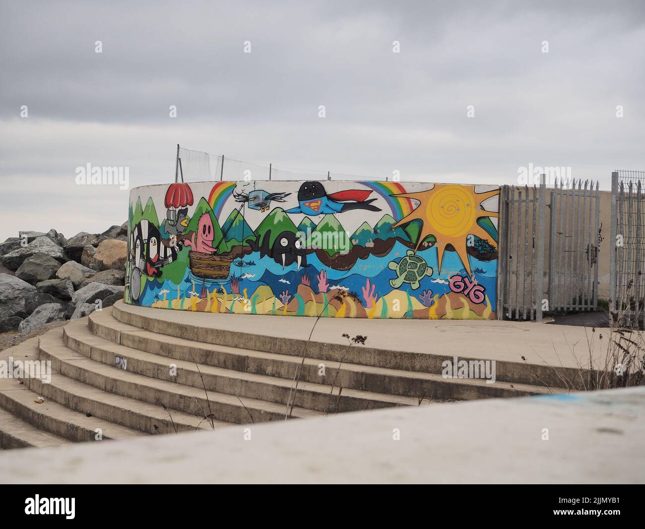 Graffiti on stairs hi-res stock photography and images - Alamy