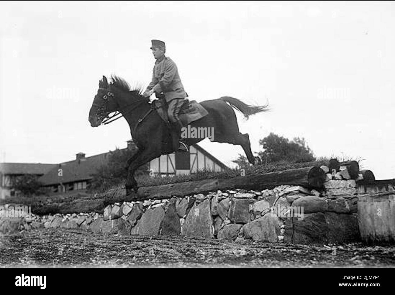 Training jumping on the stone wall on the eastern barracks half Stock ...