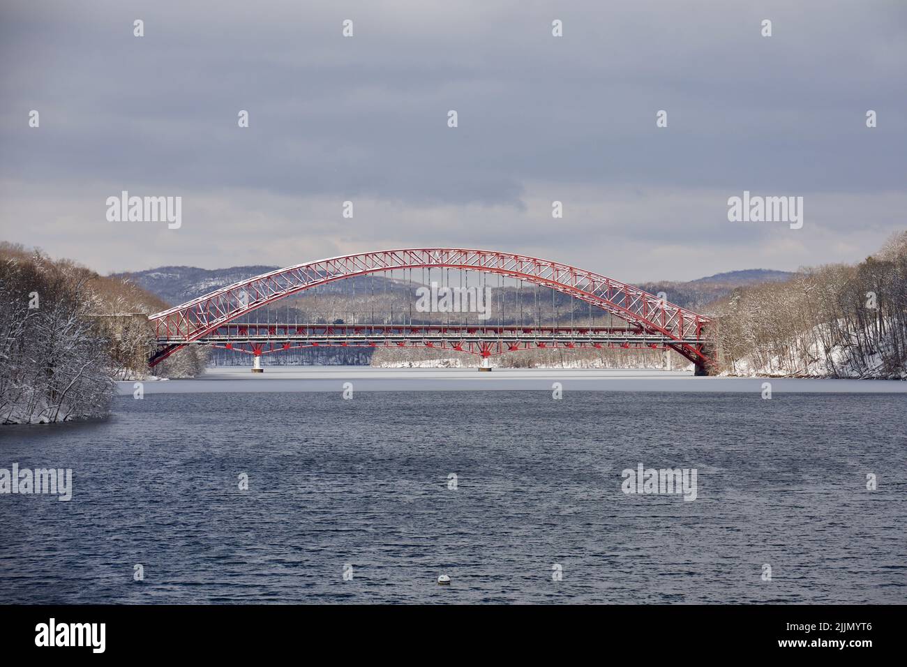 The Bridge crossing the Croton Reservoir during winter Stock Photo - Alamy