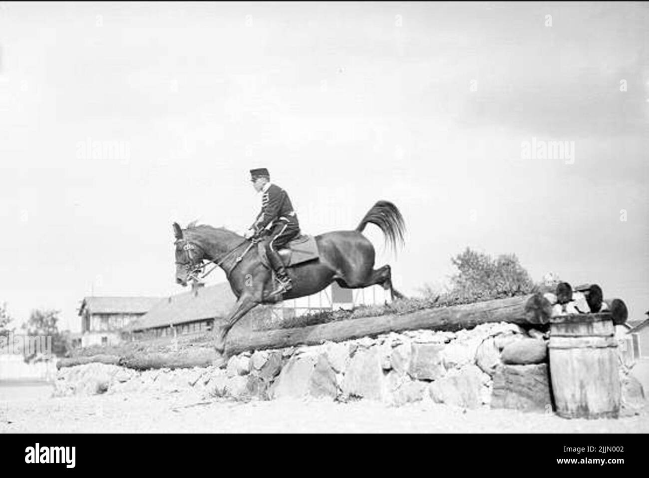 Riding training in obstacle jumping over the stone wall at Östra ...
