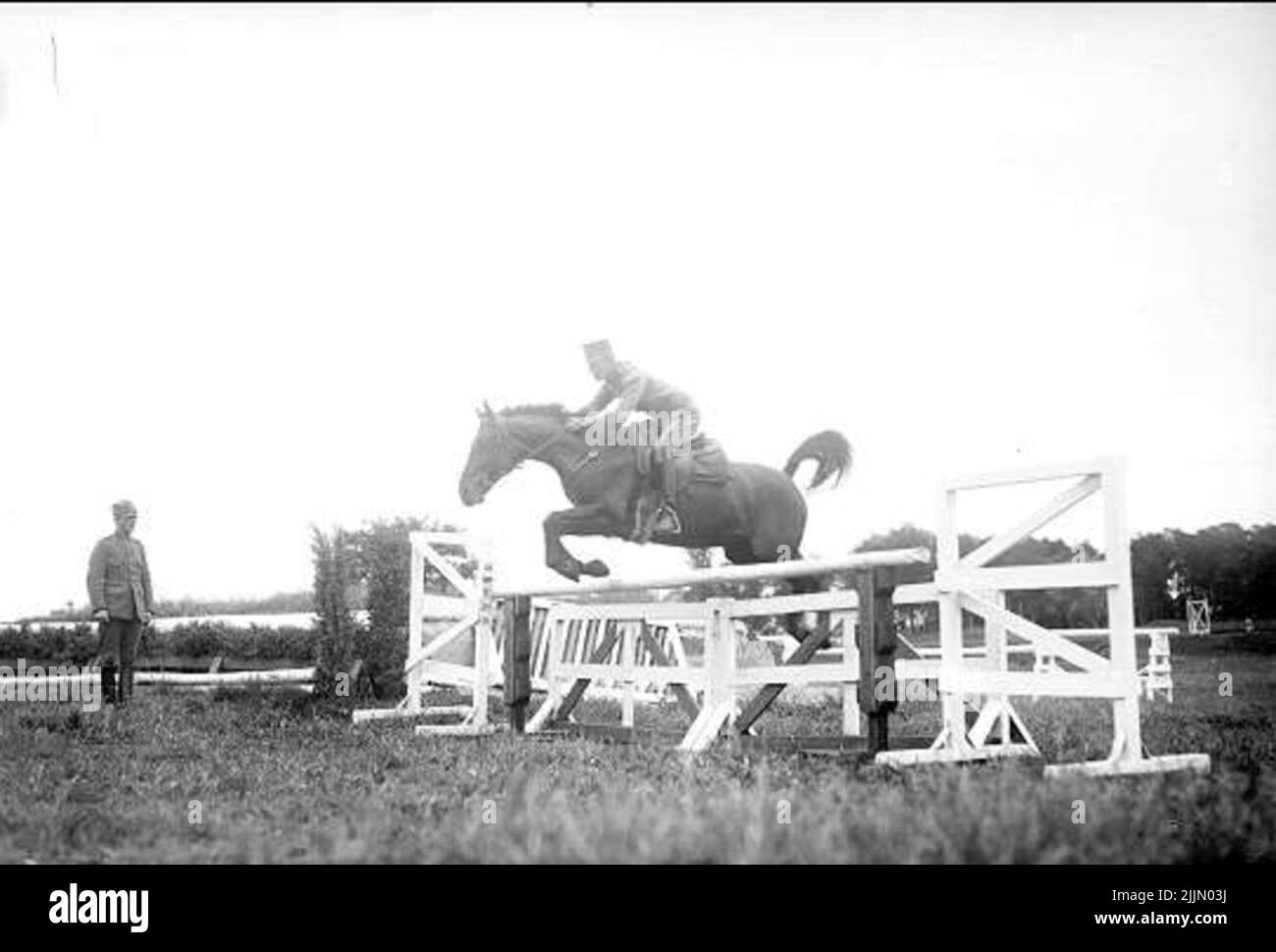 Training with the regiment's sub -commander in obstacle jumping Stock ...