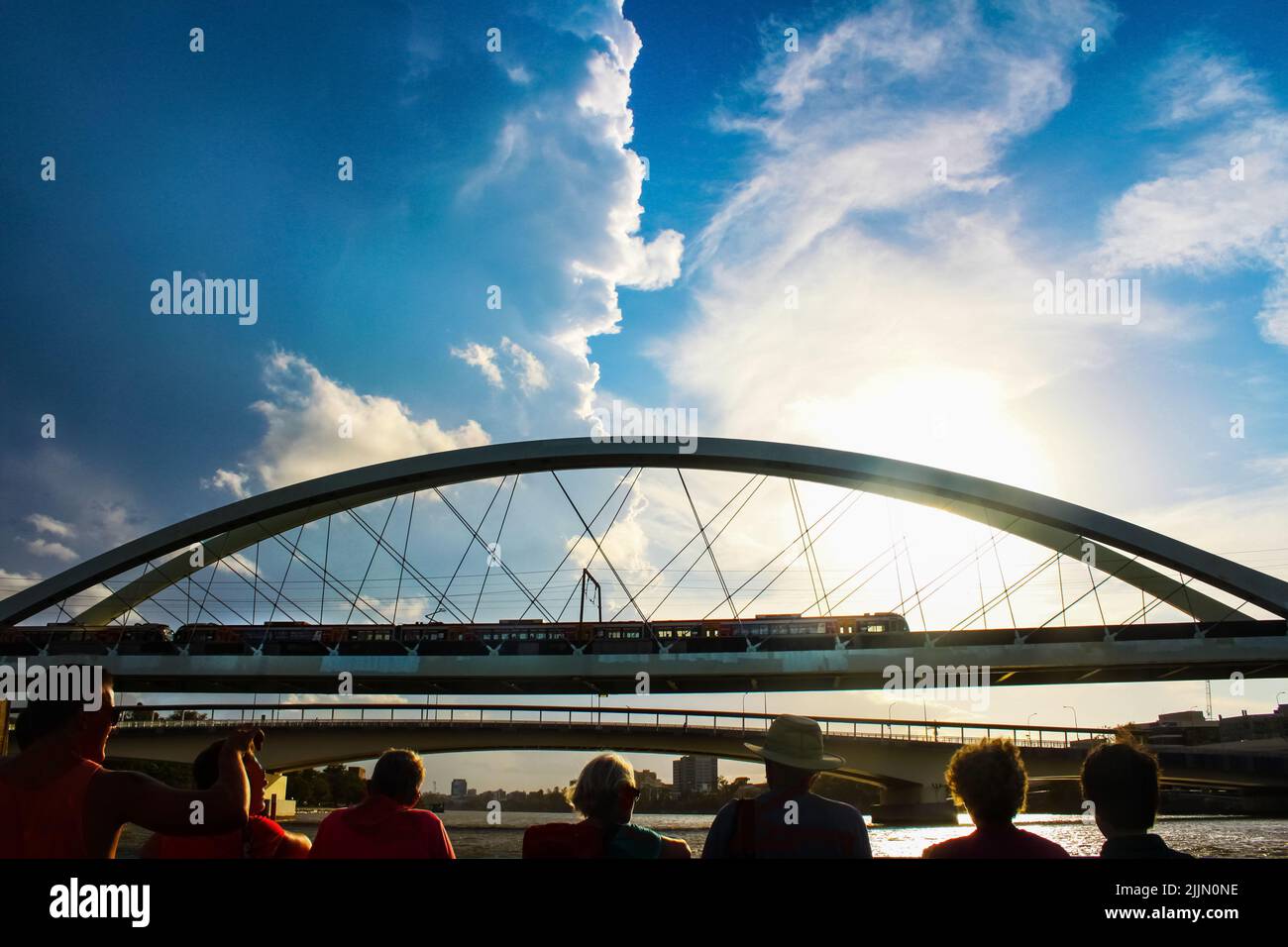Train crossing river on suspended hi-res stock photography and images ...