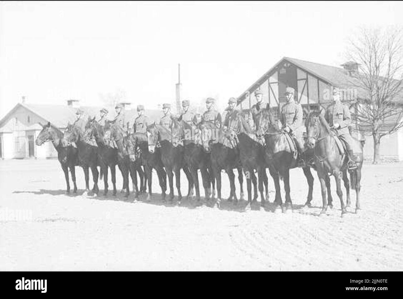 A department of the aspirant school lined up at Kaserngården Söder ...