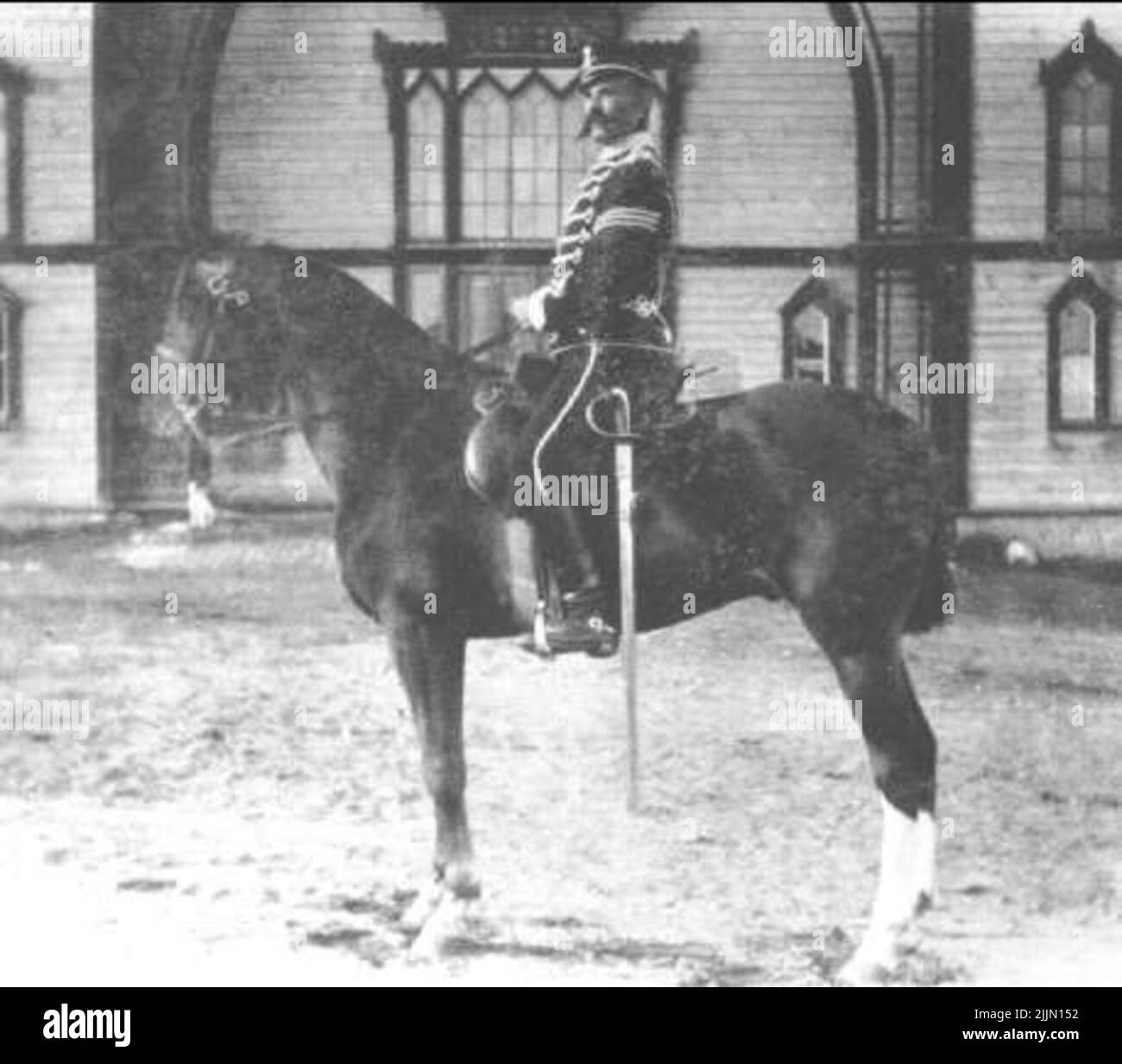 Distinction Korpral (Three -Tested Furir) on horseback outside the ...