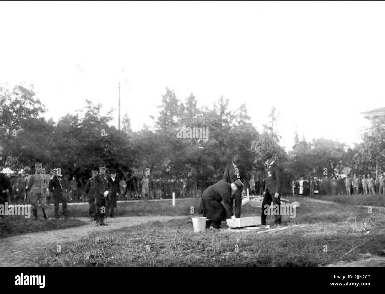 The fortress. Bishop Danell bricks the cornerstone of the soldier's ...