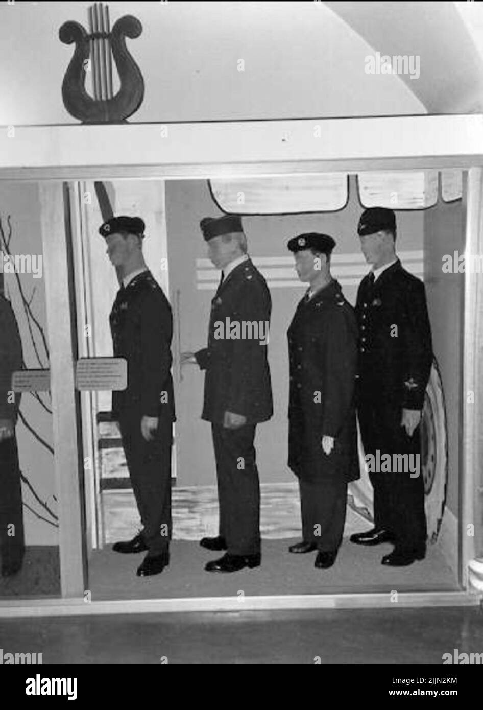 Karlsborgs Museum, Fortress Hall, booth with uniforms in 1985 Stock ...