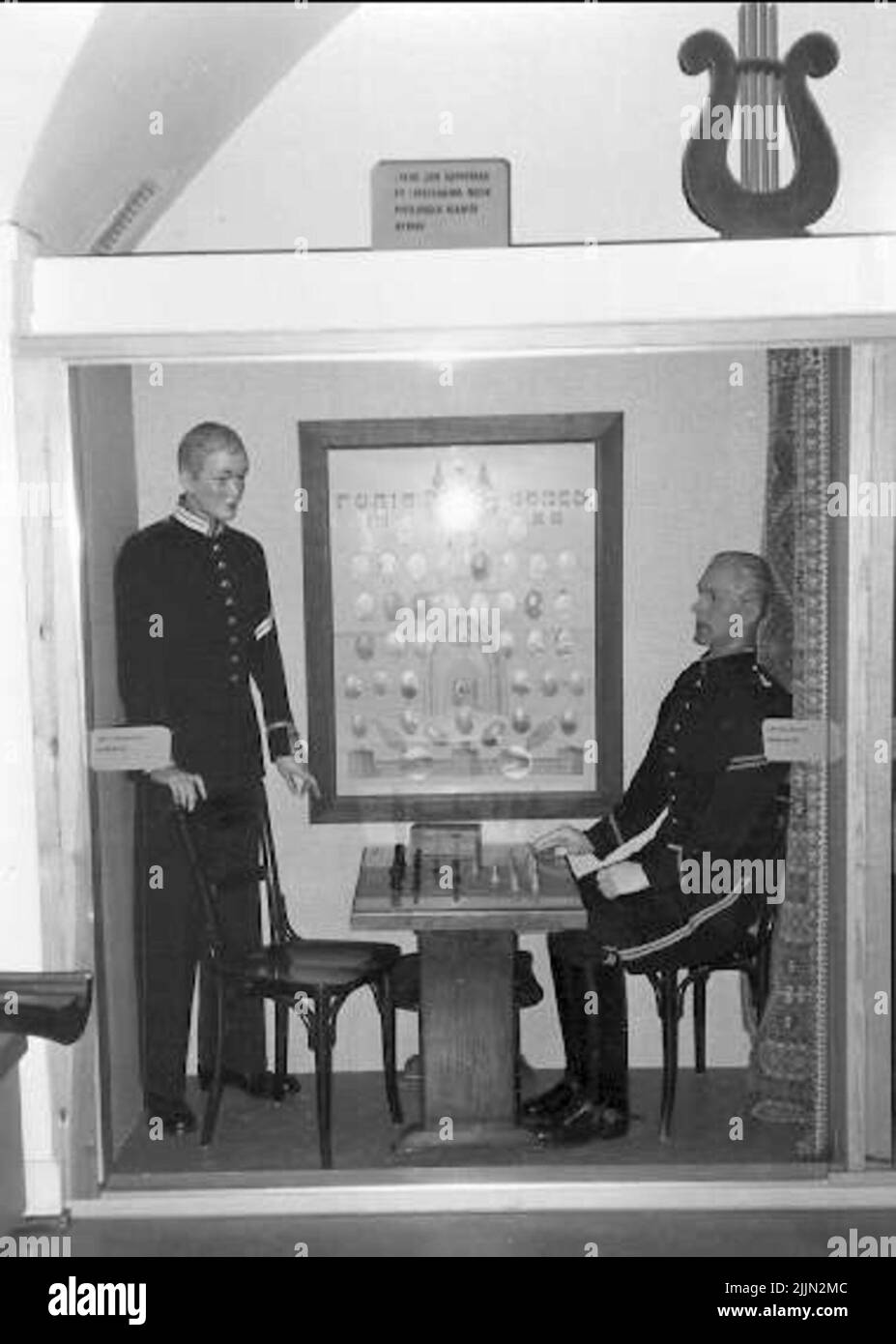 Karlsborgs Museum, Fortress Hall, booth with uniforms in 1985 Stock ...