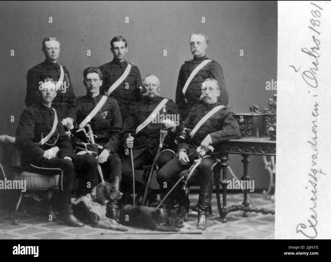 Commander at the Exercise Squadron in 1881 in Örebro. From left ...