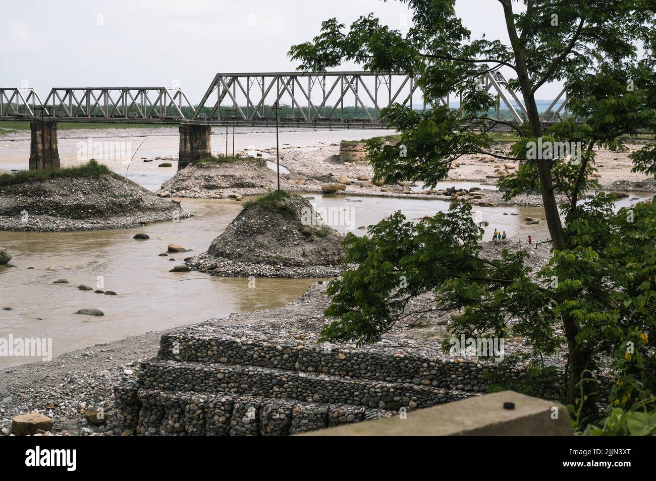 An aerial view of the Sevoke Railway Bridge on River Teesta near ...