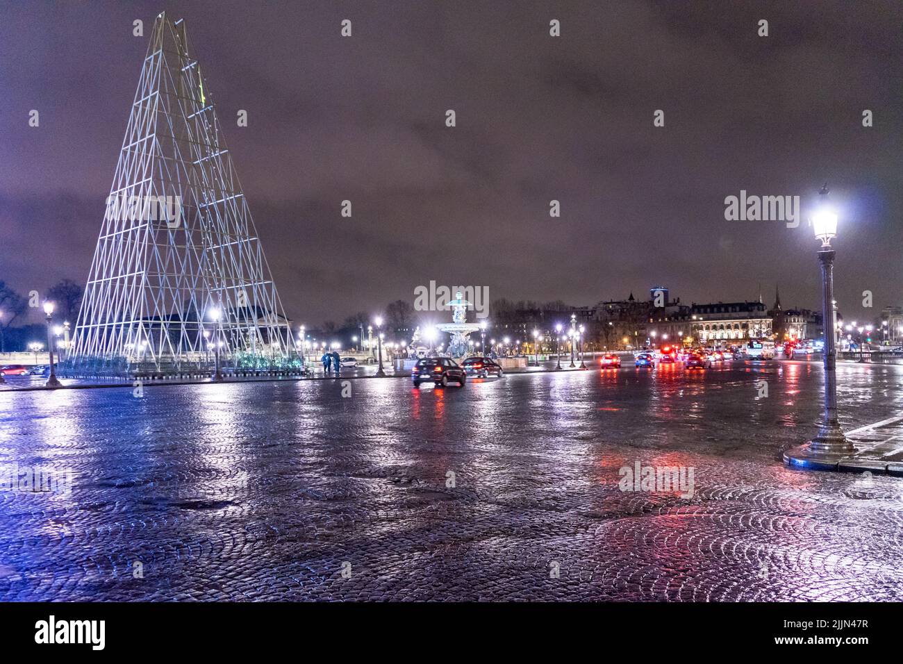 The night view of Place de la Concorde. Paris, France Stock Photo - Alamy