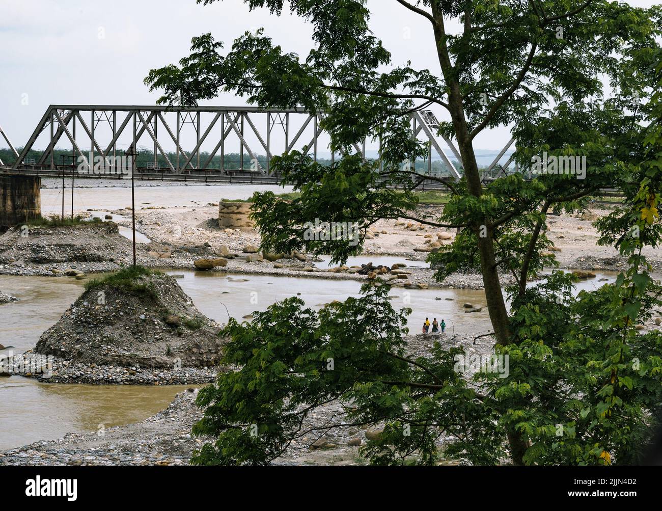 An aerial view of the Sevoke Railway Bridge on River Teesta near ...