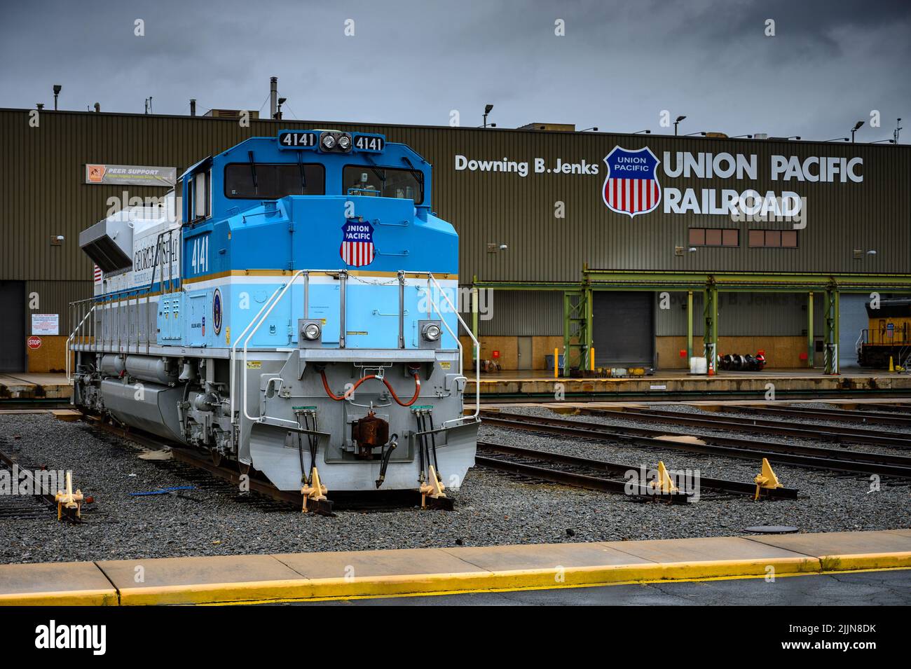 The Union Pacific George Bush at the engine shop at Jenks Yard in ...