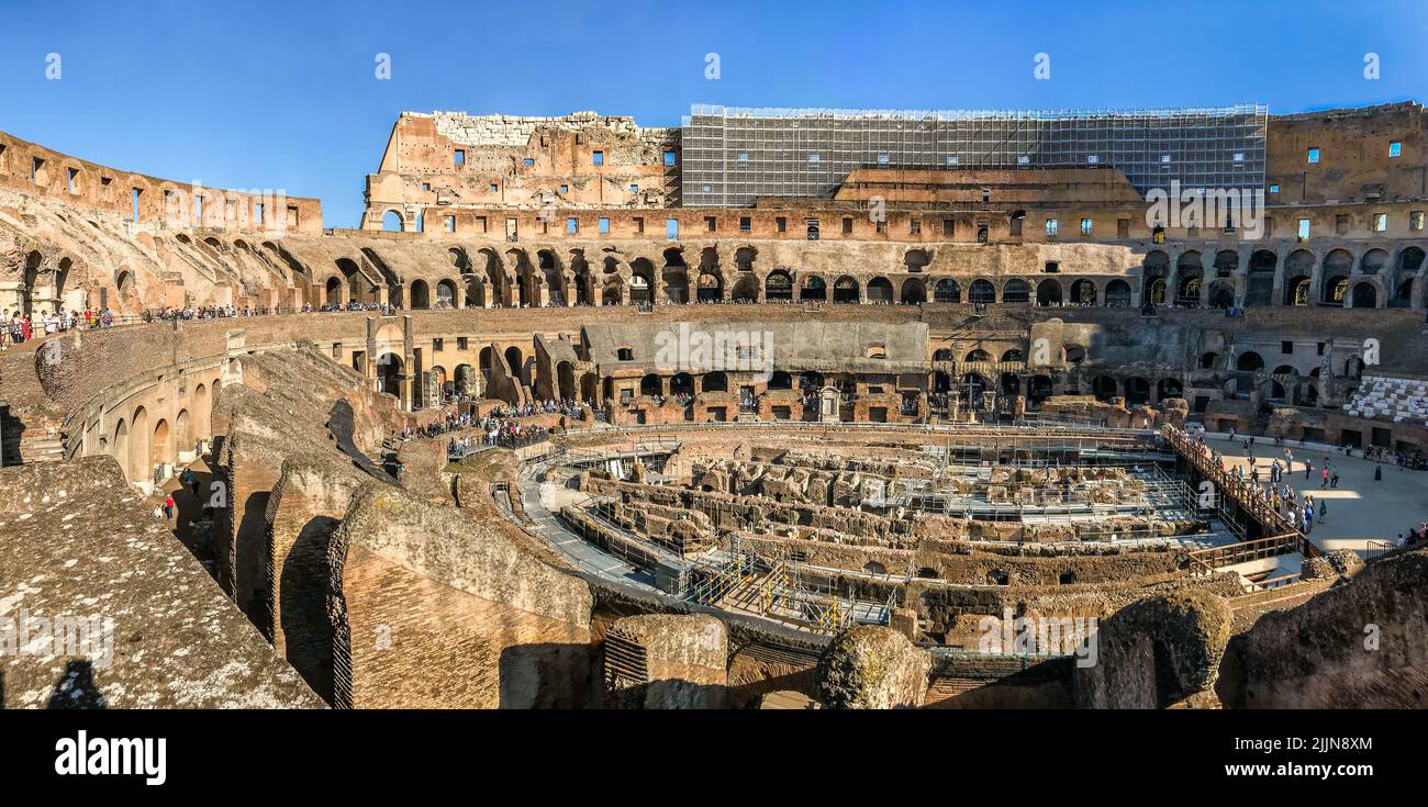 A beautiful view of the Colosseum Monument in Rome, Spain Stock Photo ...
