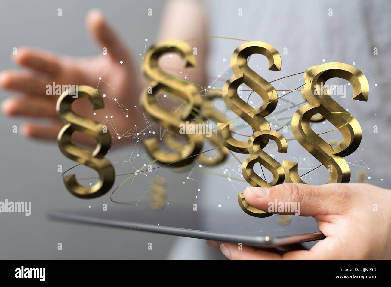 A 3D rendering digital paragraph law symbol Stock Photo - Alamy