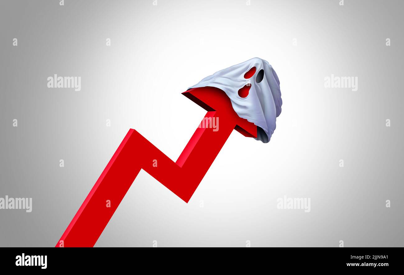 Halloween season Inflation concept as Autumn ghost symbol being hit by ...