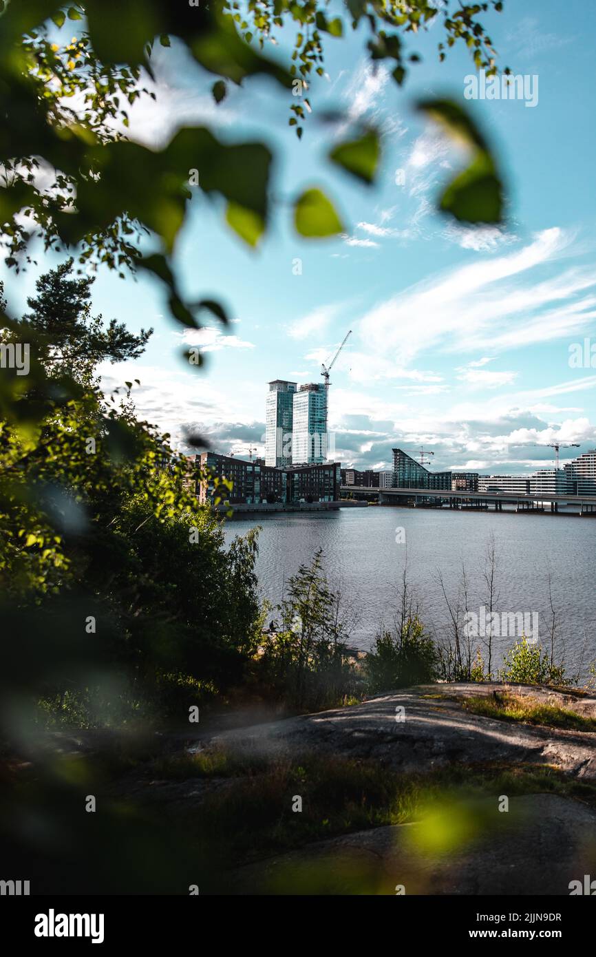 A vertical shot of the tallest apartment buildings in Finland ...