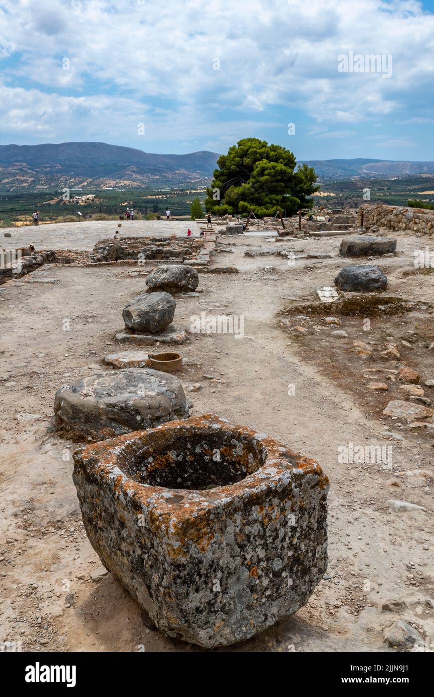 archaeological remains and buildings of the minoan temple and palace at ...
