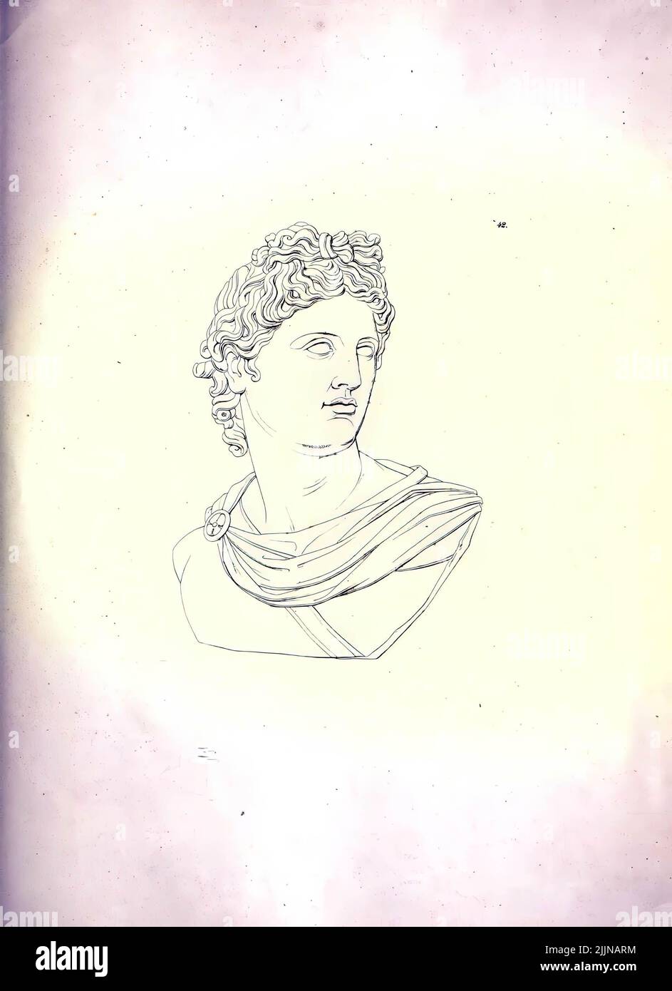 A photo of a19th century vintage illustration of Apollo bust Stock ...