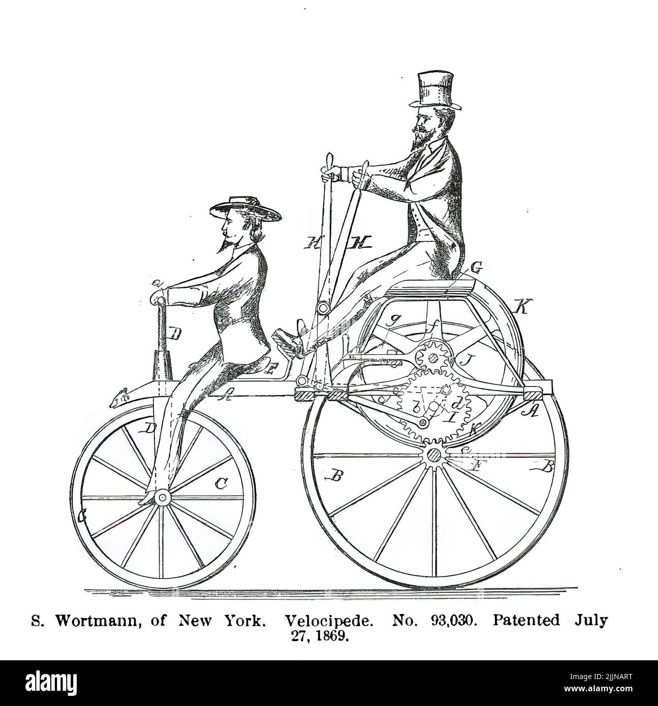 The illustration of a 19th-century vintage bicycle Stock Photo - Alamy
