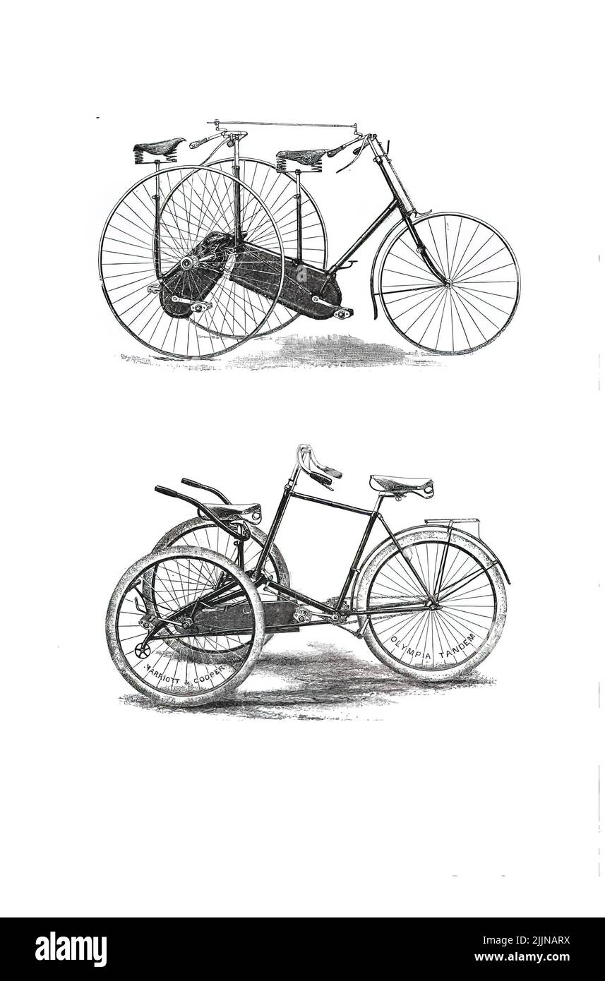 The vertical illustration of a 19th-century vintage bicycle Stock Photo ...