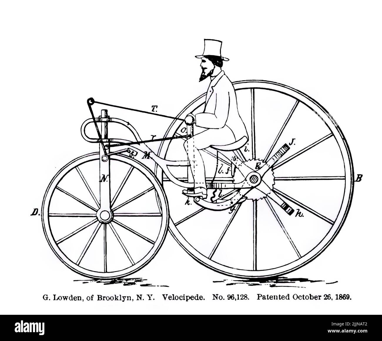The illustration of a 19th-century vintage bicycle Stock Photo - Alamy