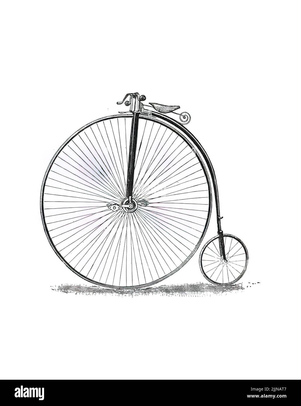 A photo of a 19th century vintage bicycle drawn in the old catalog ...