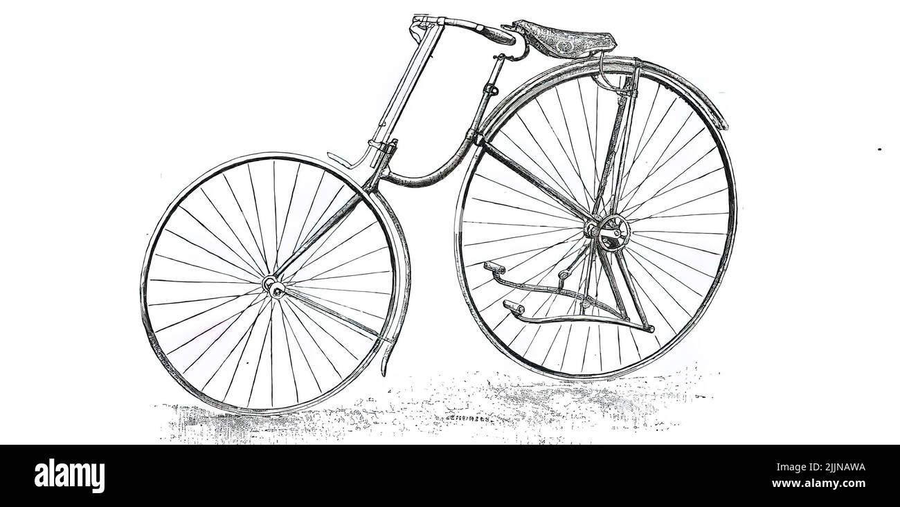 The illustration of a 19th-century vintage bicycle Stock Photo - Alamy