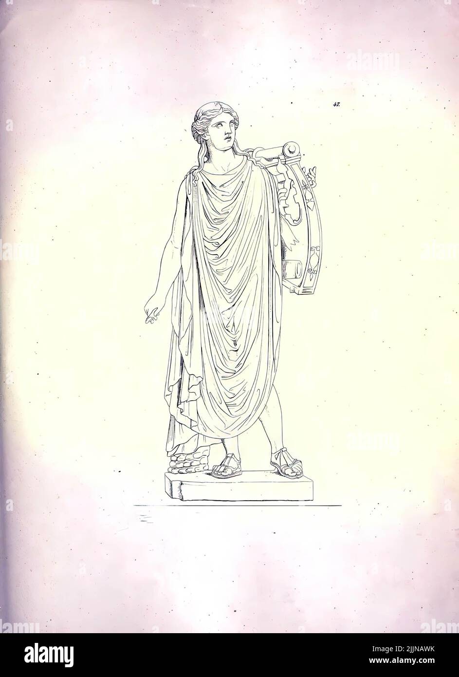 A photo of a19th century vintage illustration of Apollo the god of ...