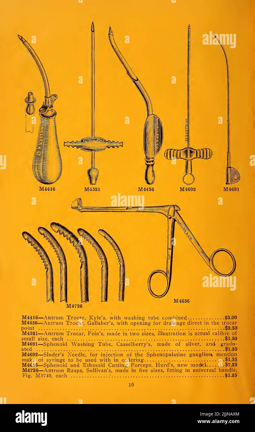 A 19th century surgical instruments from a catalog Stock Photo - Alamy