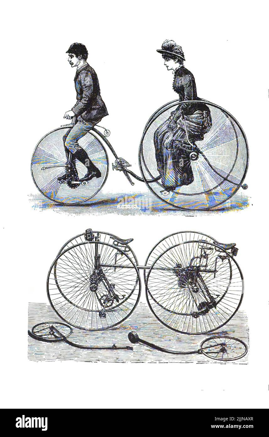 The vertical illustration of a 19th-century vintage bicycle Stock Photo ...
