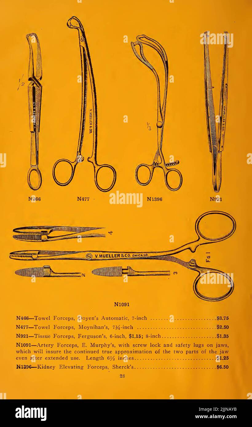 A 19th century surgical instruments from a catalog Stock Photo - Alamy