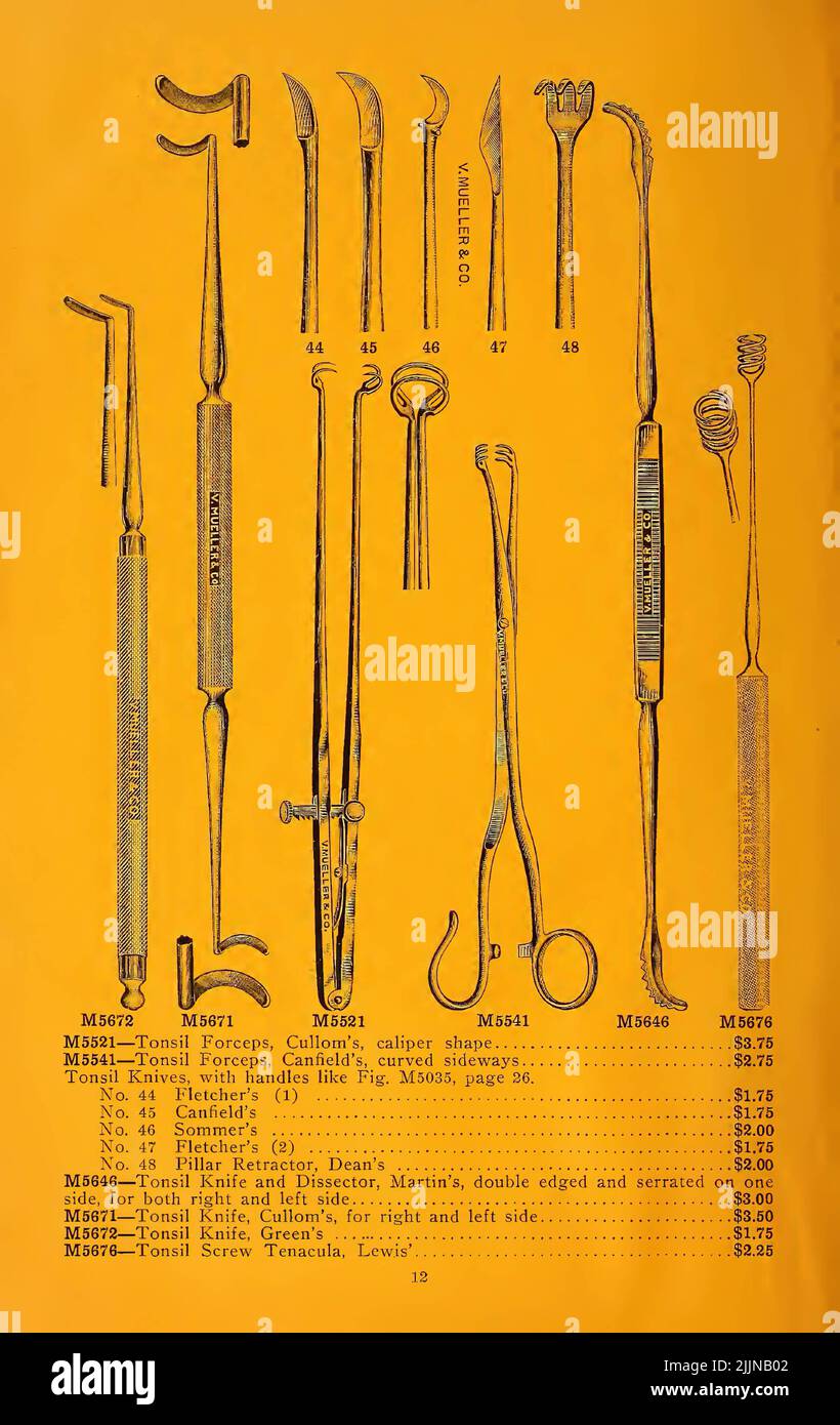 A 19th century surgical instruments from a catalog Stock Photo - Alamy